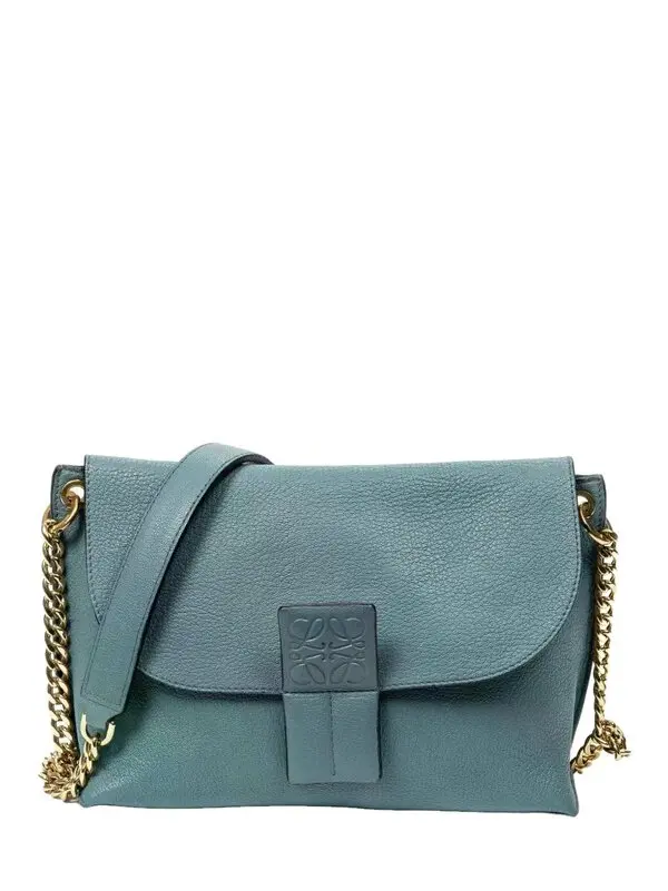 Loewe Avenue Embossed Chain Shoulder Bag - Blue