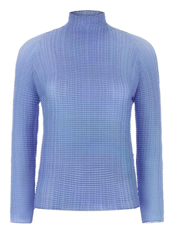 Issey Miyake Textured High-neck Top - Blue