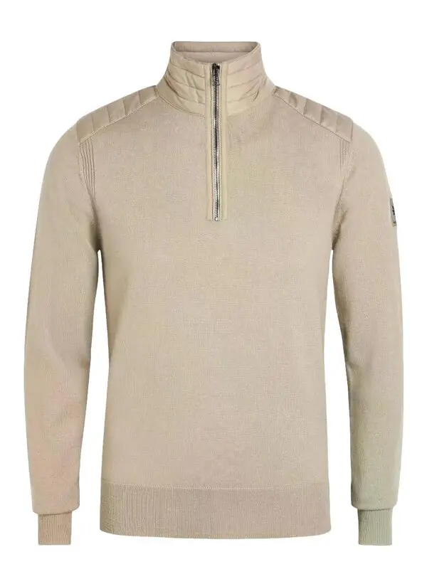 Belstaff Half-zip Quilted Sweater - Neutrals