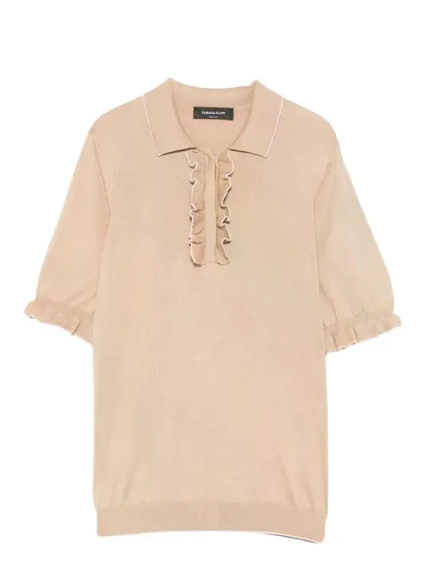 Fabiana Filippi Knit Polo Top - Neutrals