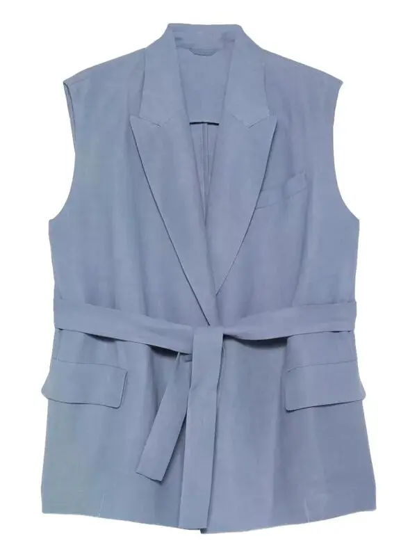 Brunello Cucinelli Belted Gilet - Blue