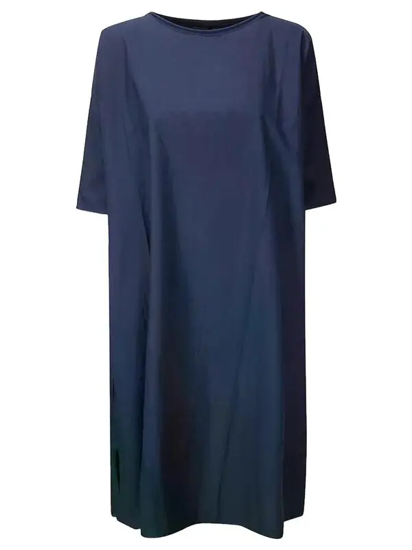 Labo.art Flared Crew-neck Midi Dress - Blue