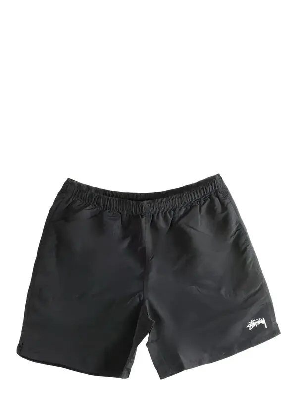 StÜssy Logo-embroidered Swim Shorts - Black