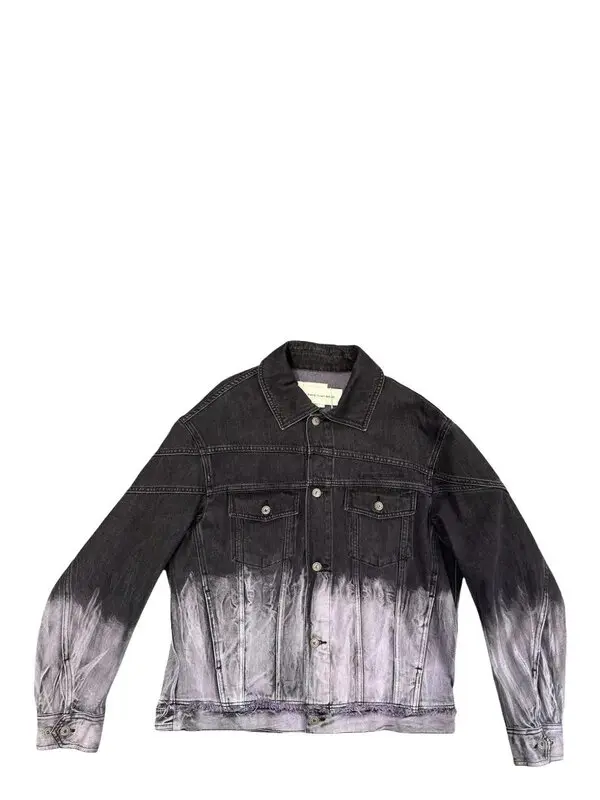 FENG CHEN WANG Distressed Tie-dye Denim Jacket - Black