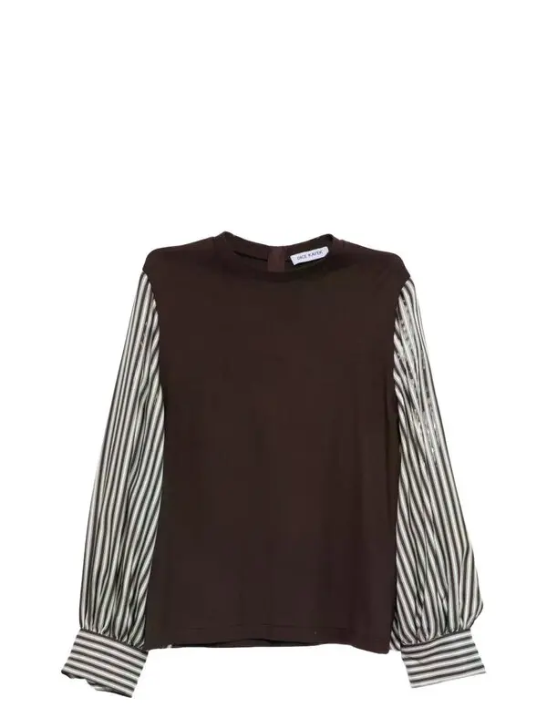 Dice Kayek Sweatshirt With Striped Sleeves - Brown