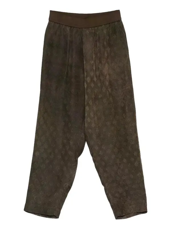 UMA WANG Patterned Cropped Trousers - Brown