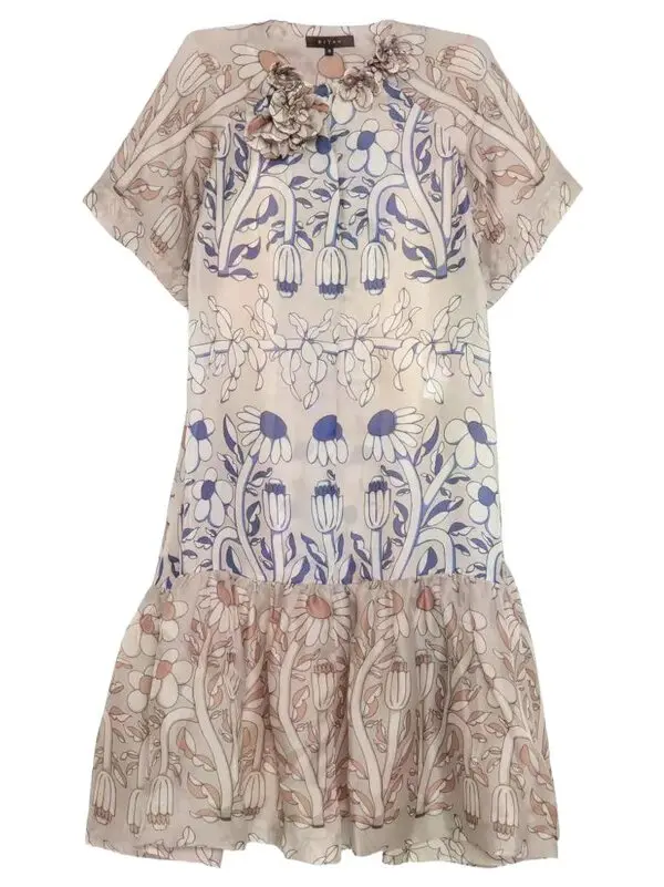 Biyan Floral Print Dress - Neutrals