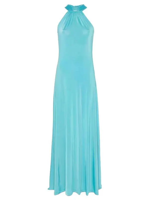 BLUGIRL Embellished Halterneck Maxi Dress - Blue