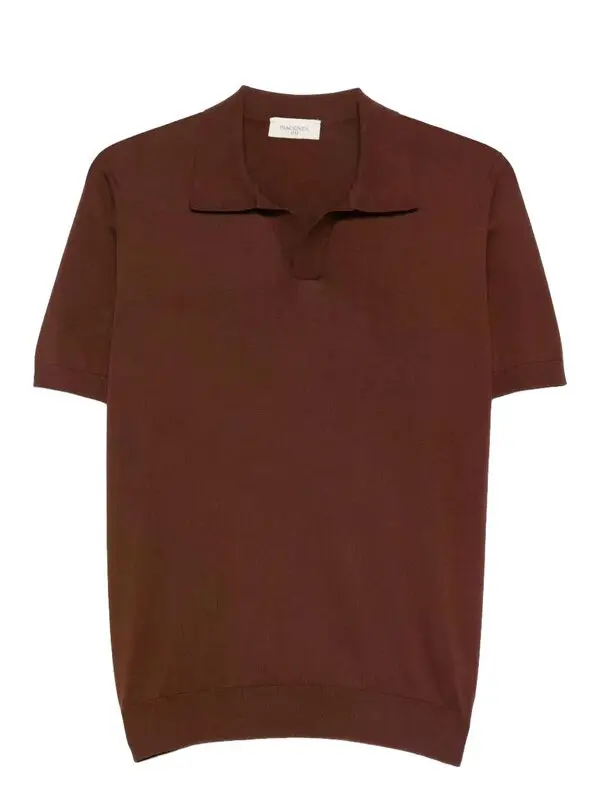PIACENZA CASHMERE 1733 Short-sleeve Polo Shirt - Brown
