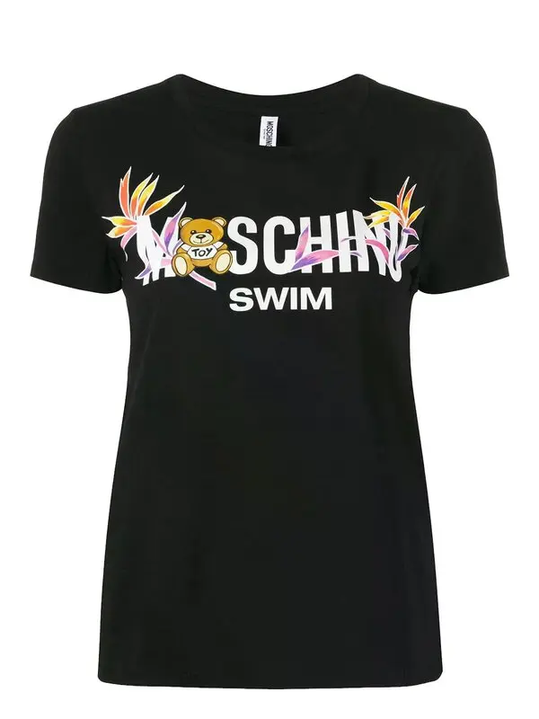Moschino Swim Print T-shirt - Black