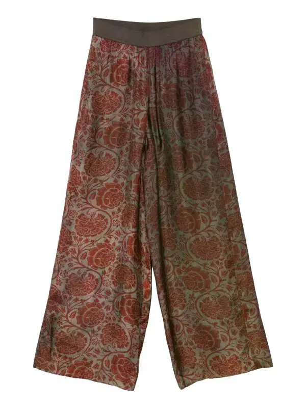 UMA WANG Floral-print Palazzo Pants - Grey