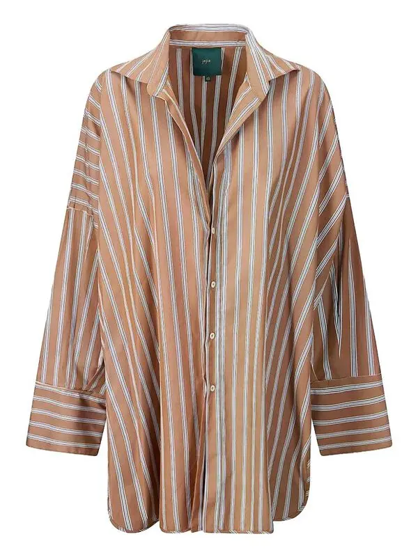 MAISON JEJIA Orlando Striped Shirt - Brown