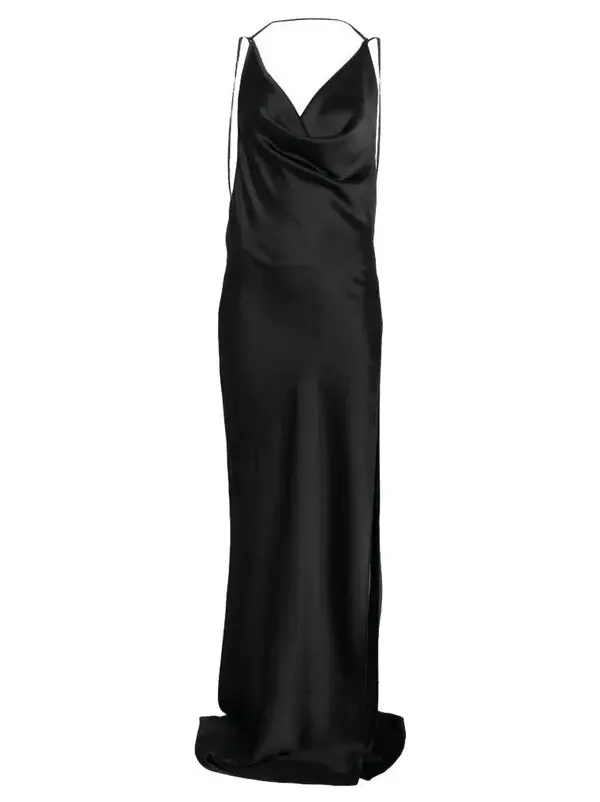 Andamane Vera Draped Maxi Dress - Black