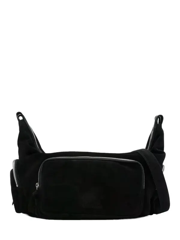MARGESHERWOOD Logo-embossed Suede Crossbody Bag - Black
