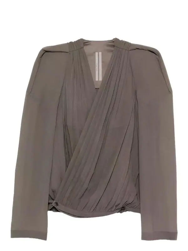 Rick Owens Maria Pleated Crossover Jacket - Grey