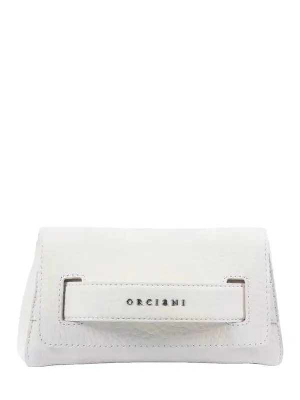 ORTIGNI Mini Gossip Soft Leather Clutch - White