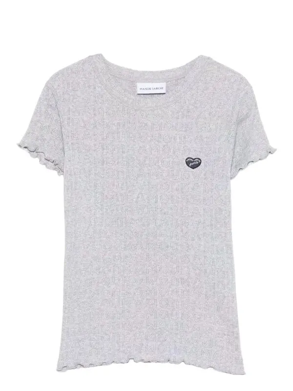 Maison Labiche Logo-patch Ruffled T-shirt - Grey