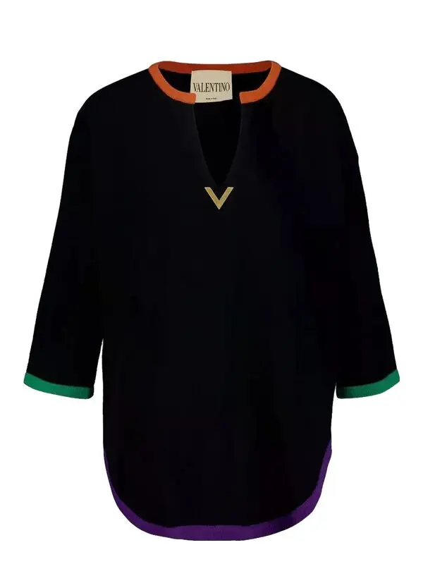 Valentino Garavani Vgold Wool Sweater - Black