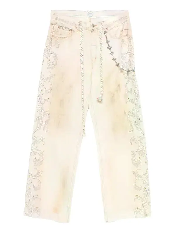ERCOLE STUDIO Crystal-embellished Jeans - Neutrals