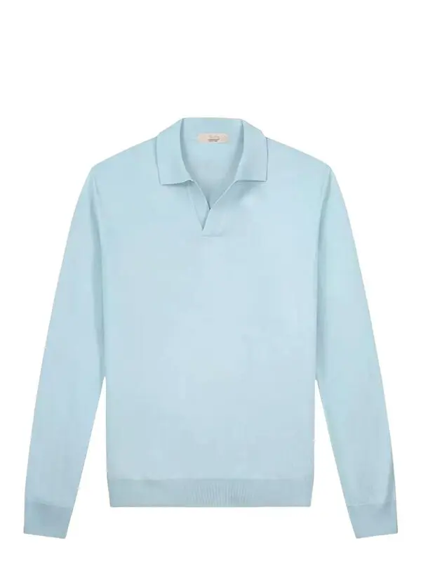 AURELIEN Polo-collar Sweater - Blue