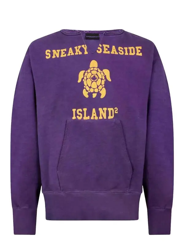 Dsquared2 Crew-neck Graphic Print Sweater - Purple
