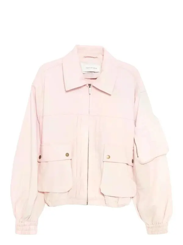 FENG CHEN WANG Logo-patched Long-sleeve Bomber Jacket - Pink