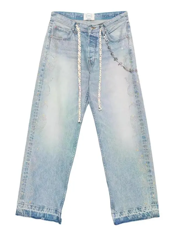 ERCOLE STUDIO Embellished Frayed Jeans - Blue