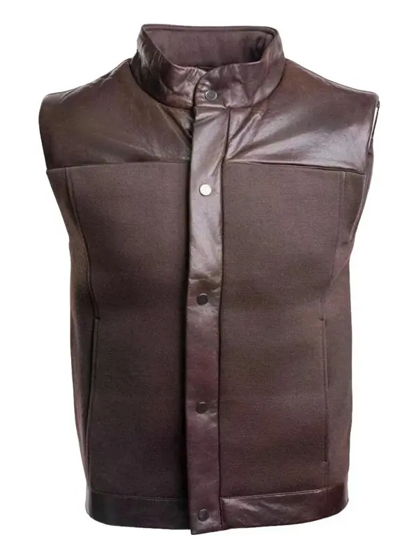 Manrico Cashmere Zip-up Gilet - Brown
