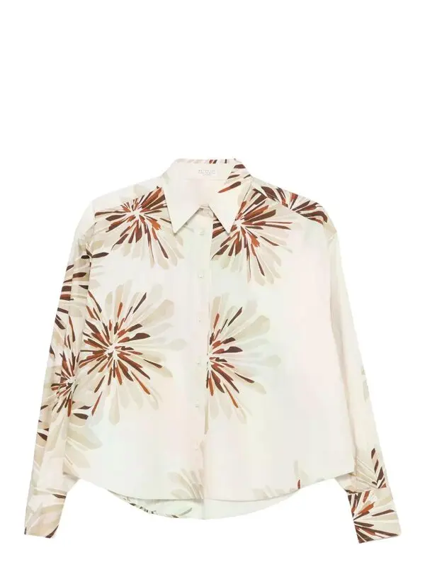 Brunello Cucinelli Floral-print Shirt - Neutrals