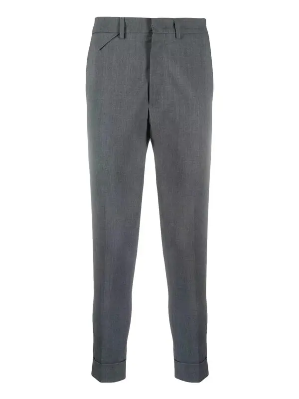 LOW BRAND Melange-effect Tailored Trousers - Grey