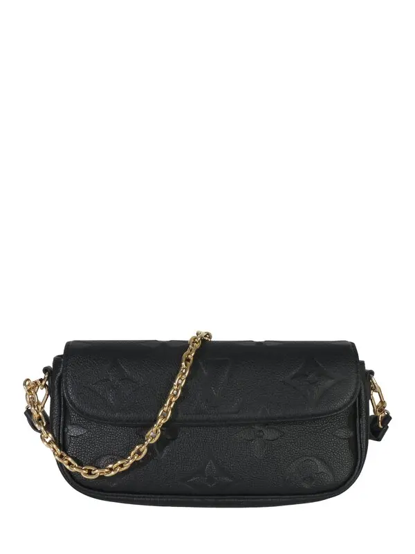 LOUIS VUITTON Monogram Empreinte Ivy Wallet On Chain - Black