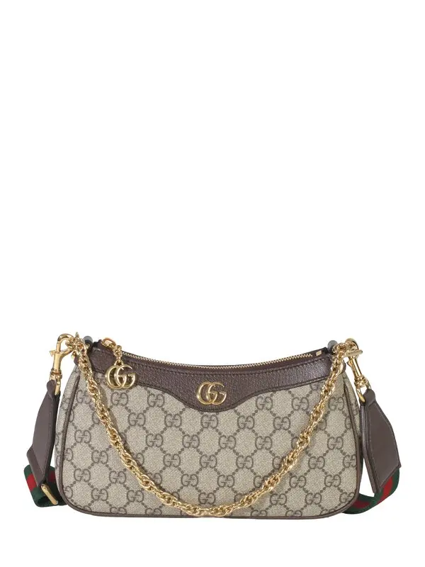 Gucci Gg Supreme Canvas Ophidia Shoulder Bag - Beige