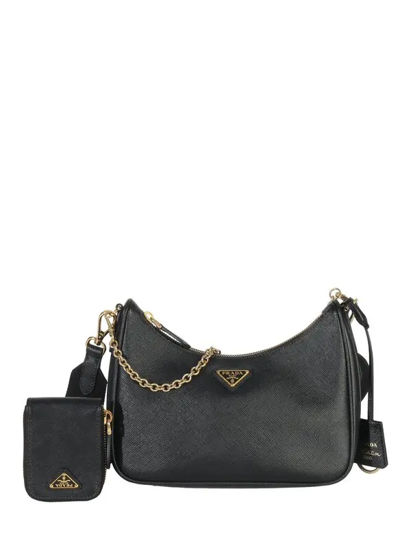 Prada Saffiano Lux Re-edition 2005 Shoulder Bag - Black