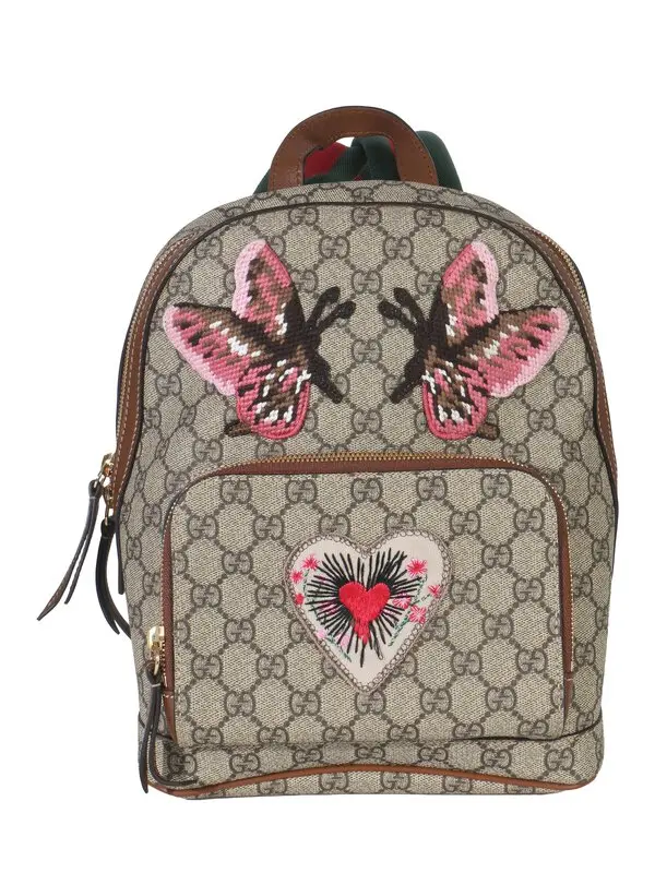 Gucci Gg Supreme Canvas Day Backpack - Brown