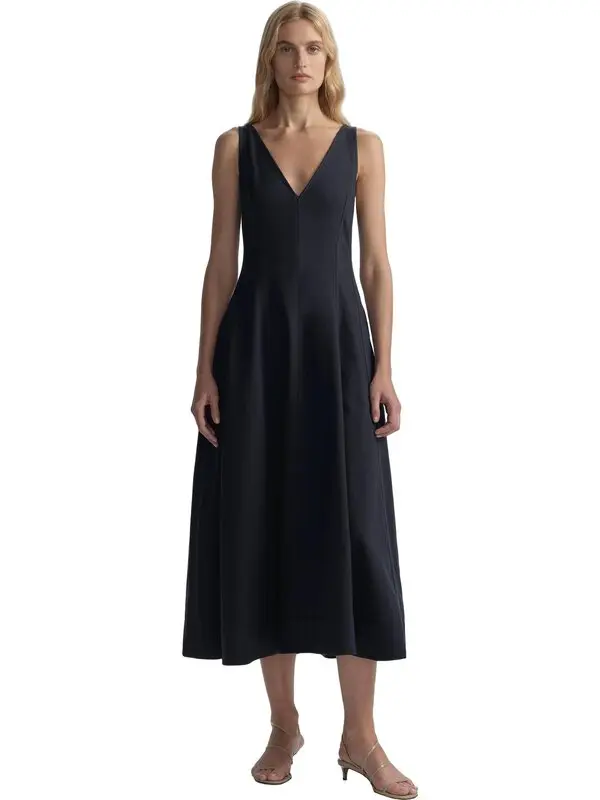 A.L.C. Clara Stretch Cotton Midi Dress - Night Blue