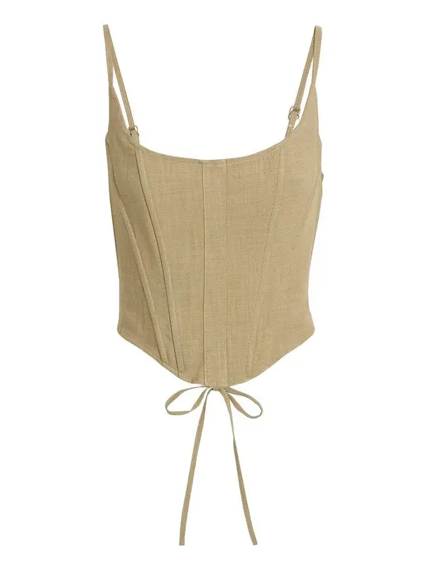 Cult Gaia Dorian Canvas Bustier Top - Army Green