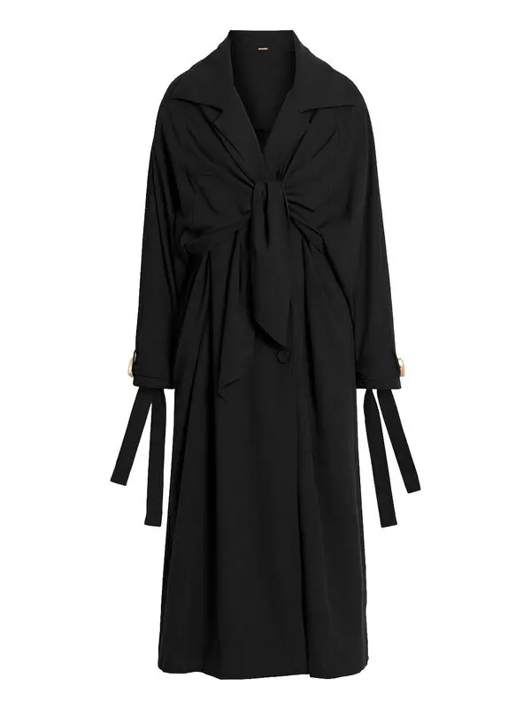Cult Gaia Slub Woven Trench Coat - Black