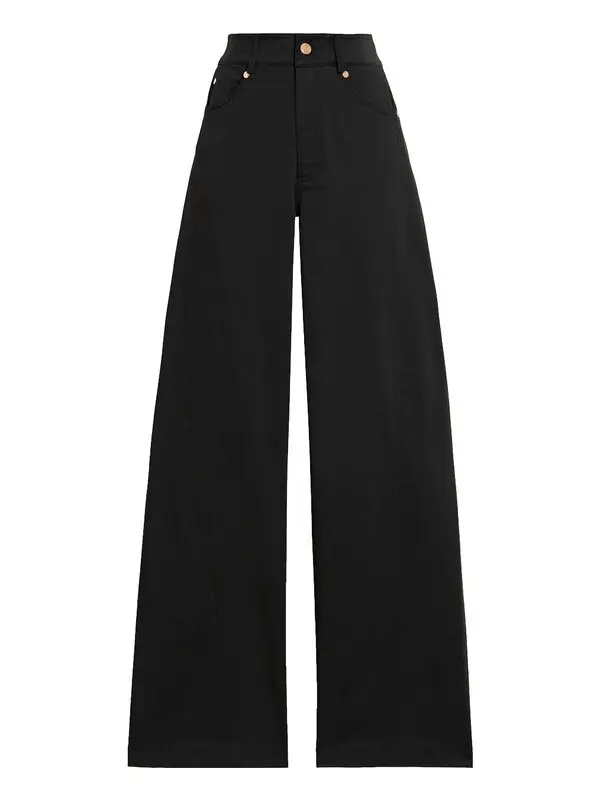 Cult Gaia Adorea Straight-leg Cotton-blend Pants - Black