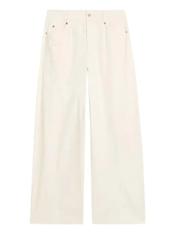 Cult Gaia Adorea Straight-leg Cotton-blend Pants - Ecru