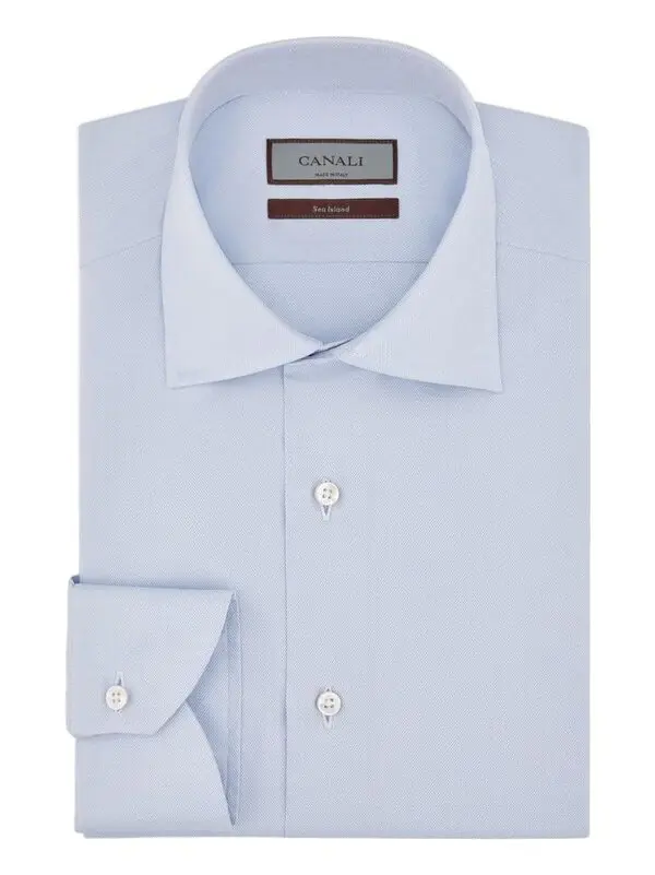 Canali Regular-fit Shirt In Oxford Sea Island Cotton - Light Blue