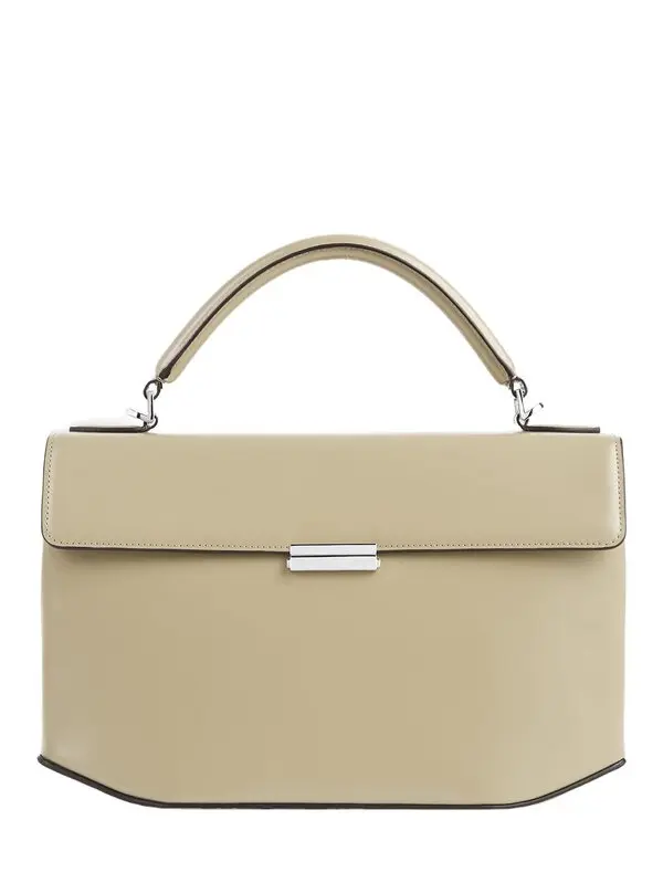 TOTEME Clip Polished-leather Top Handle - Cashew
