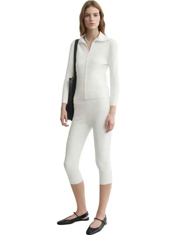TOTEME Capri Knit Leggings - Off-white