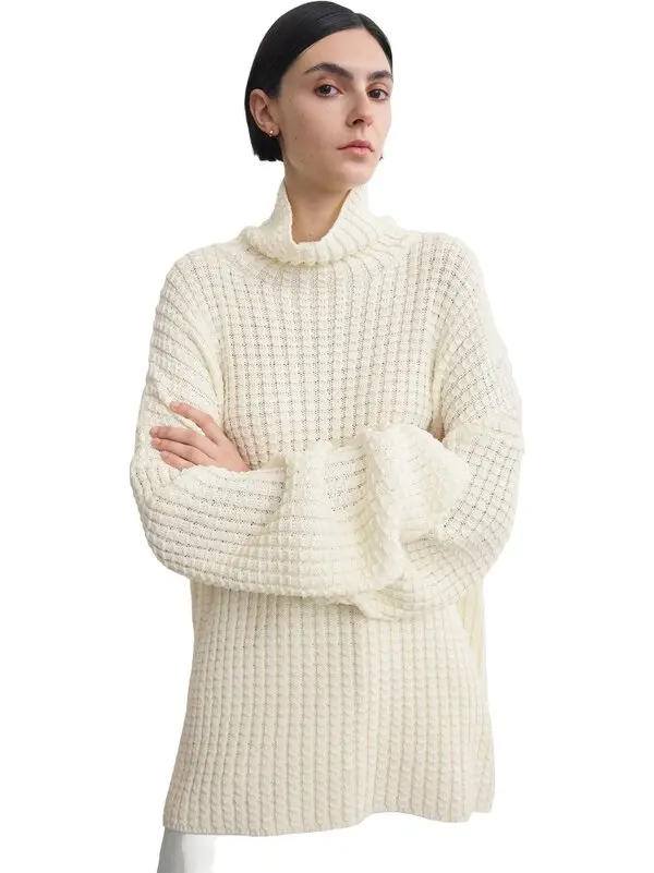 TOTEME Whipstitch Knit Top - Milk