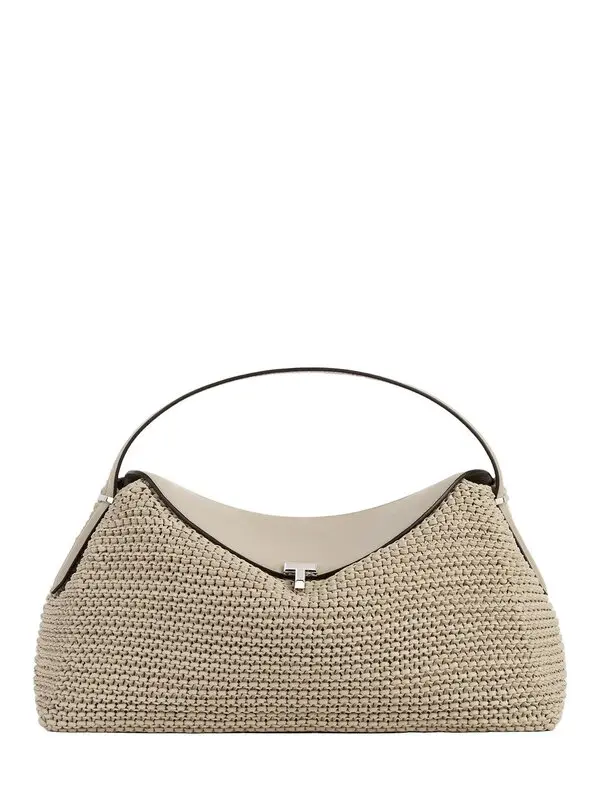 TOTEME T-lock Woven-leather Top Handle - Beige