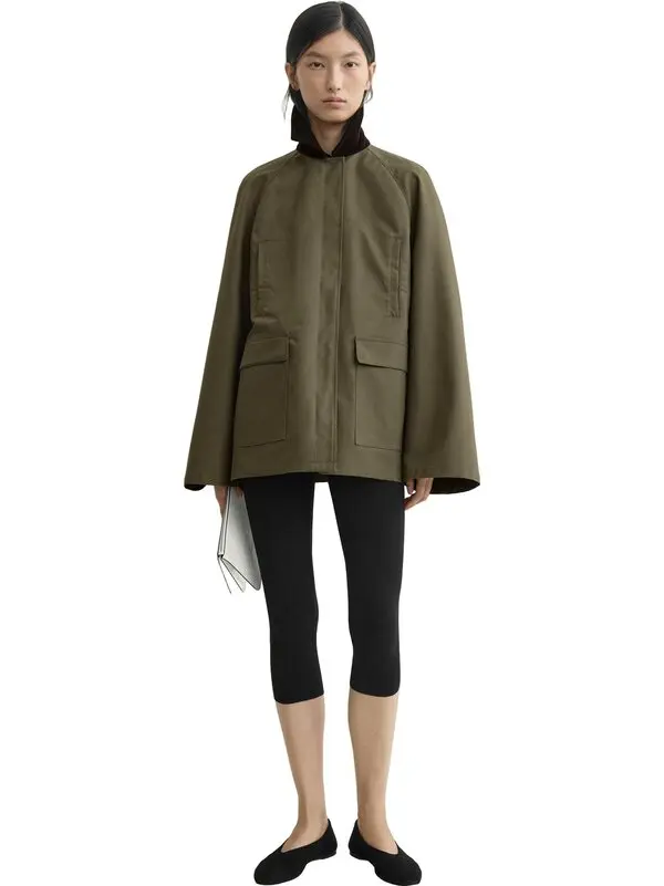 TOTEME Oversized Cotton Jacket - Khaki