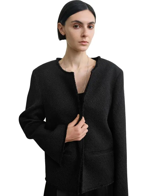 TOTEME Bouclé Open-front Blazer - Black