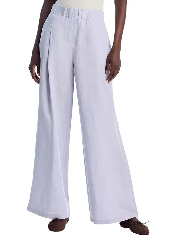 Lafayette 148 New York Wide Leg Astor Pleated Pants - Arctic Amethyst