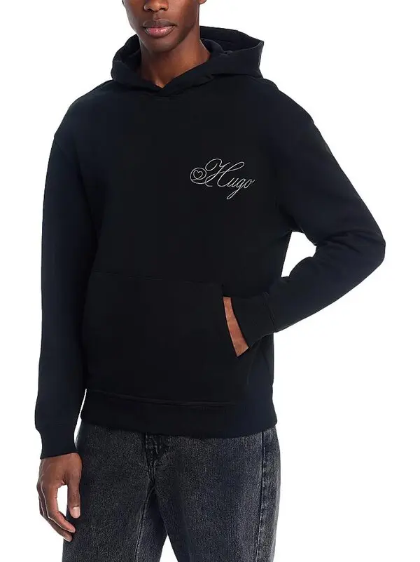 Hugo Dalento Logo Hoodie - Black