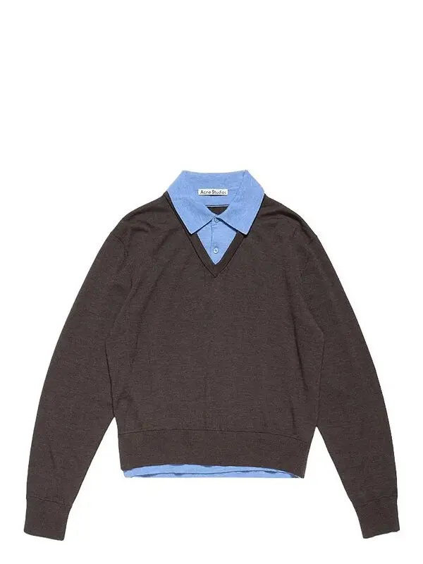 Acne Studios Layered Wool Knit - Brown/blue
