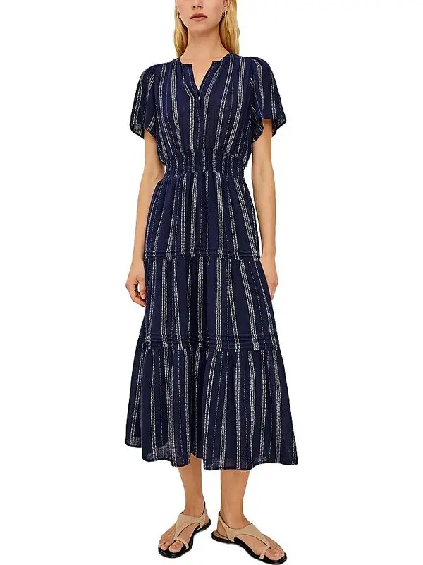 Rails Cannes Tiered Midi Dress - Marina Stripe